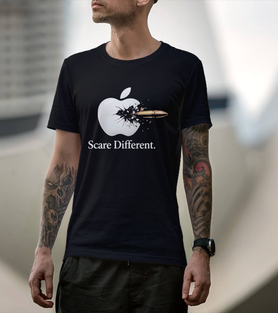 Scare Different Apple Bullet Hole Explosion T-Shirt
