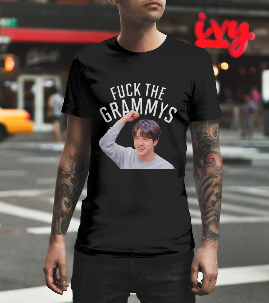 Jin BTS Fuck The Grammys K Pop Bangtan Boys Fandom T-Shirt