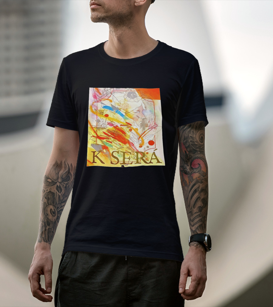 K Será Colorful Abstract Face Expression T-Shirt