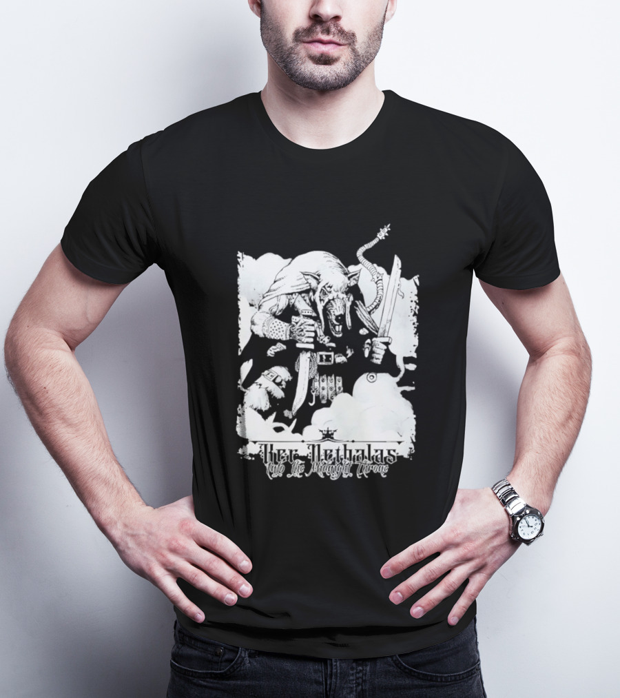 Ker Nethalas Into The Midnight Throne Rat Warrior Sword And Dagger Creature T-Shirt