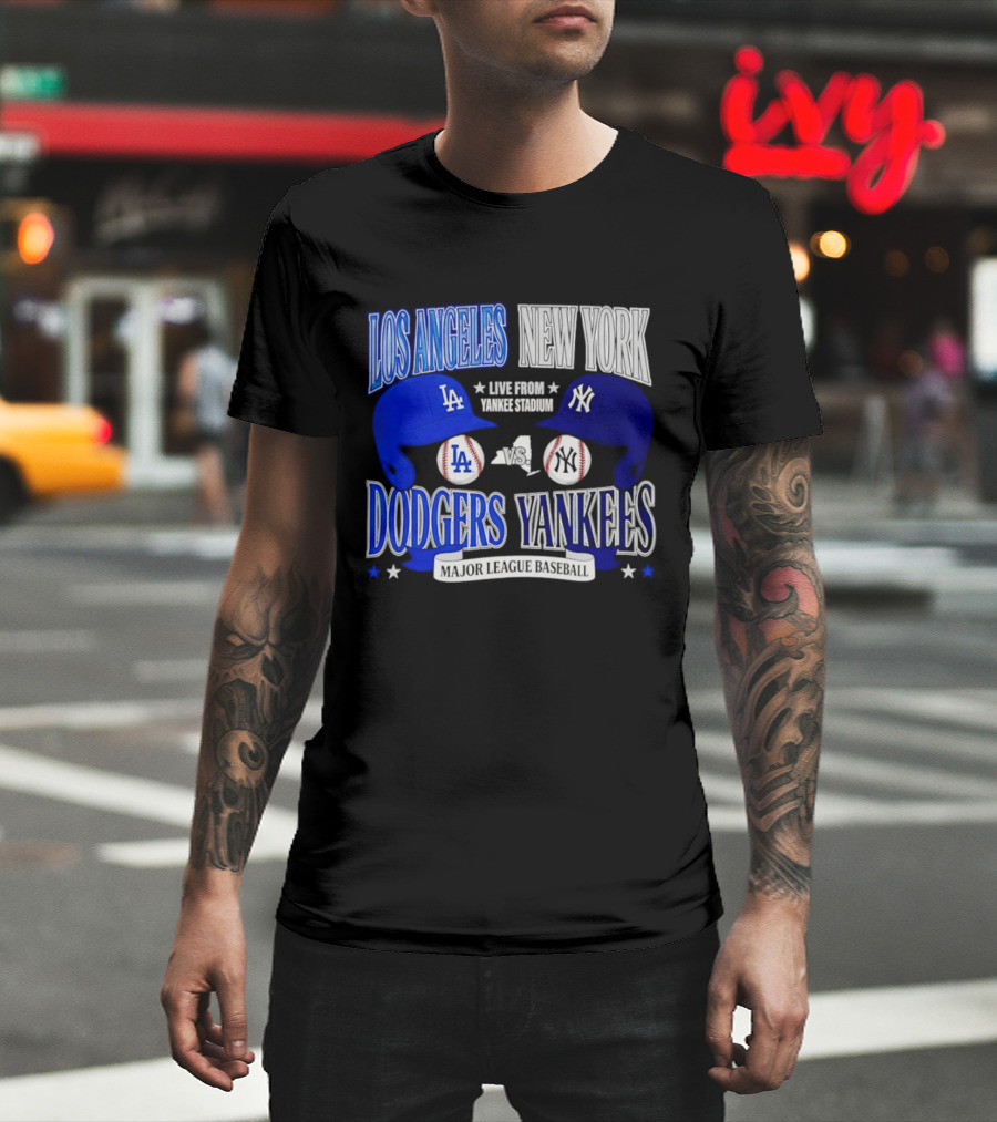 Los Angeles Dodgers Vs New York Yankees Live From Yankee Stadium Major League Baseball T-Shirt