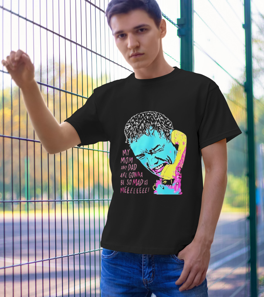 My Mom And Dad Are Gonna Be So Mad At Me Kevin McCallister Home Alone Phone Scene Retro Pop T-Shirt