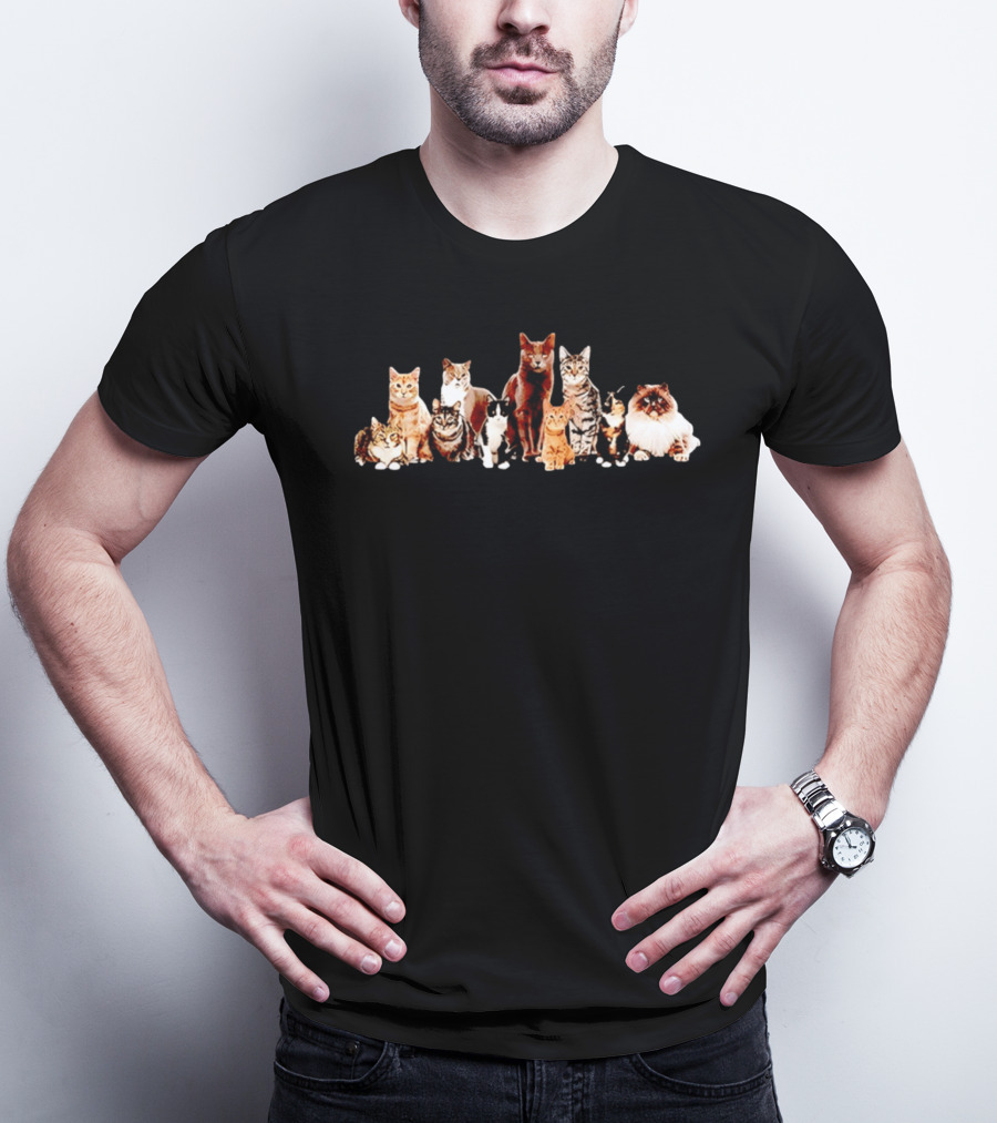 Diverse Feline Kittens Group Cat Lover T-Shirt