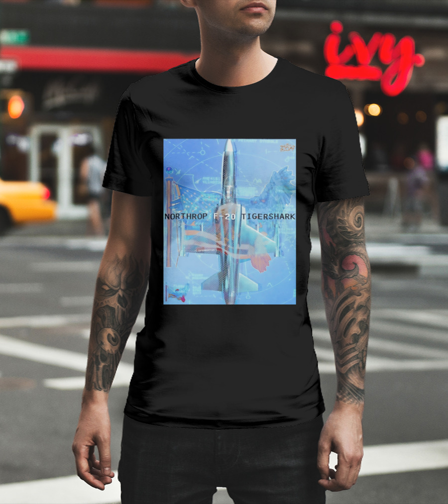 Northrop F 20 Tigershark Fighter Jet Aviation Digital Art And Aerospace T-Shirt