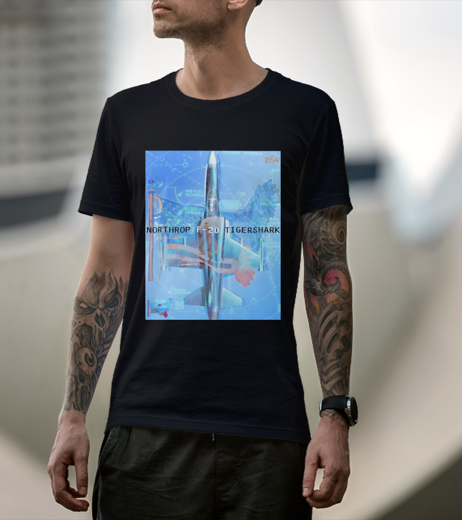 Northrop F 20 Tigershark Fighter Jet Aviation Digital Art And Aerospace T-Shirt