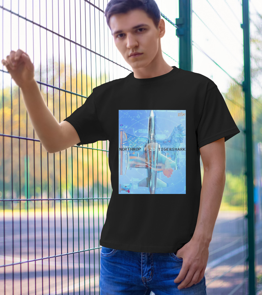 Northrop F 20 Tigershark Fighter Jet Aviation Digital Art And Aerospace T-Shirt