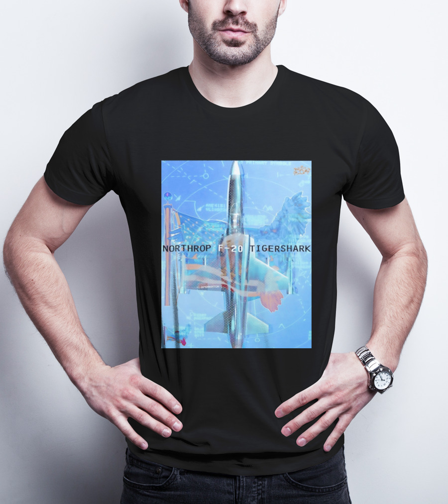 Northrop F 20 Tigershark Fighter Jet Aviation Digital Art And Aerospace T-Shirt