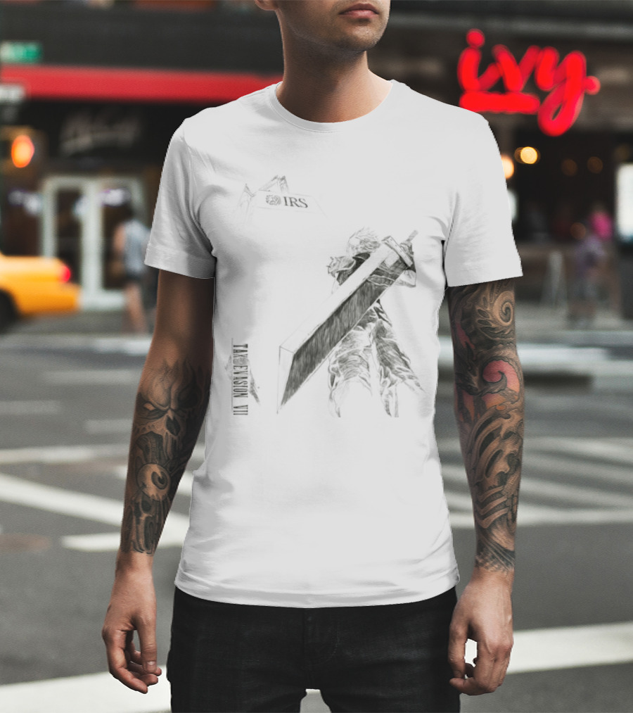 Cloud Strife Final Fantasy VII Tax Evasion IRS T-Shirt