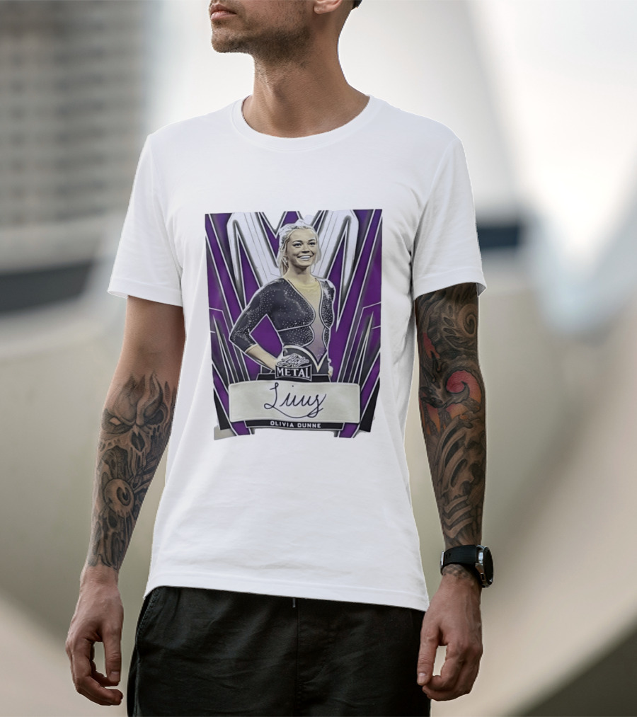 Leaf Metal Olivia Dunne Livvy Autograph Card T-Shirt