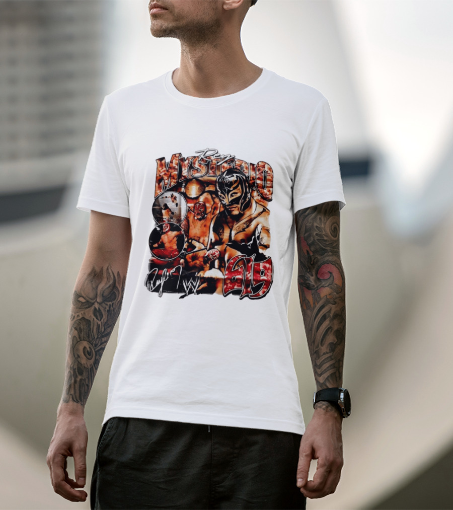 Rey Mysterio 619 WWE Wrestling Mask Signature Action T-Shirt