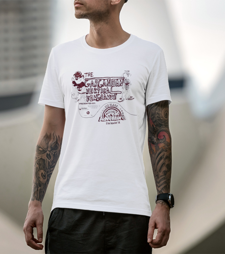 The Gargantuan Vertical Vengeance Presented By Intamin Welcome To Six Flags Great Adventure T-Shirt