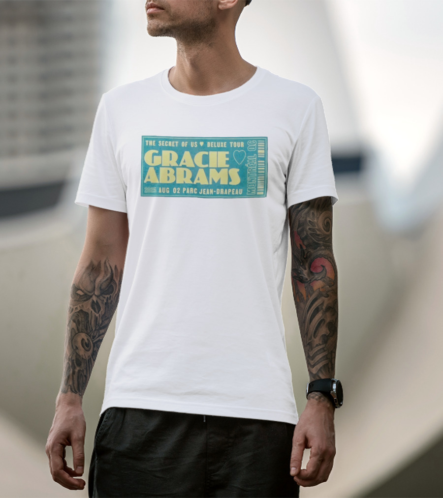 Gracie Abrams The Secret Of Us Deluxe Tour Montreal QC August 02 Parc Jean Drapeau 2025 T-Shirt