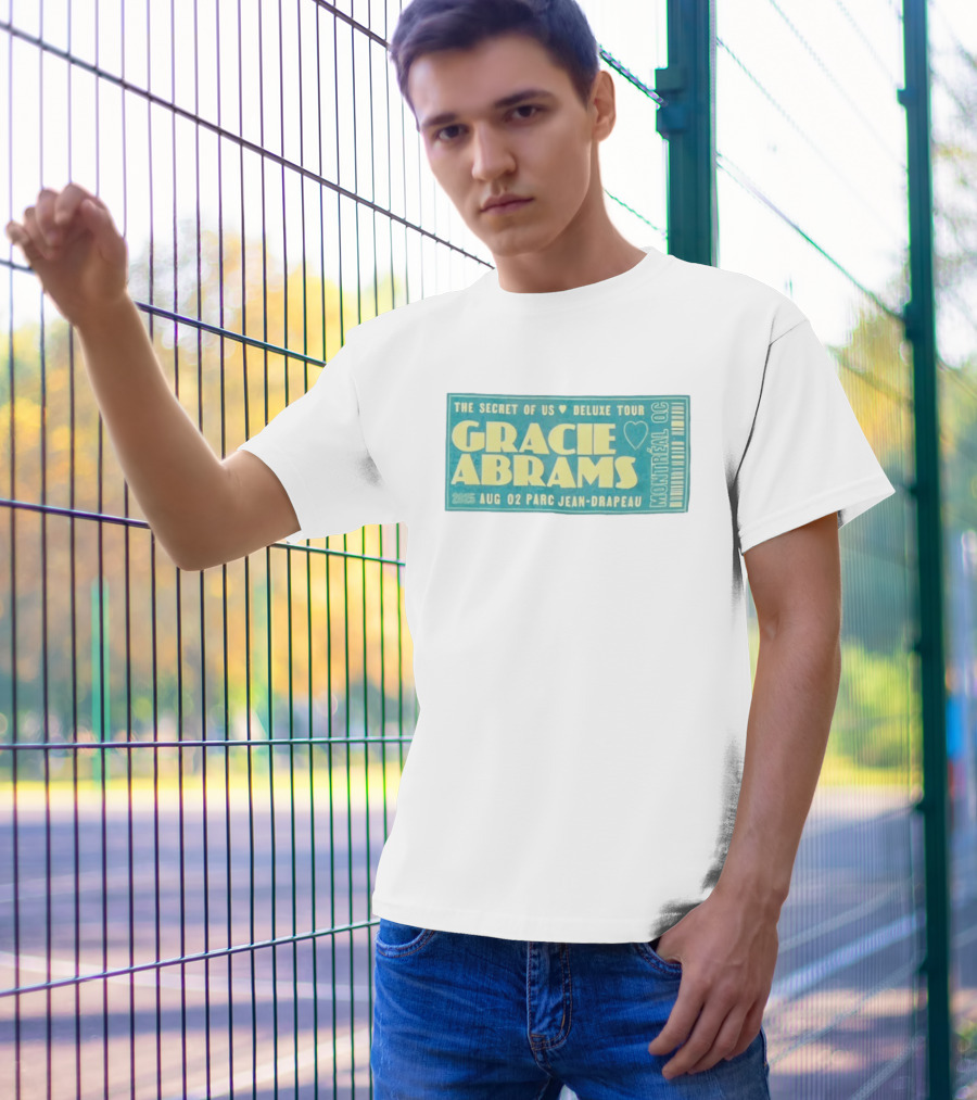 Gracie Abrams The Secret Of Us Deluxe Tour Montreal QC August 02 Parc Jean Drapeau 2025 T-Shirt