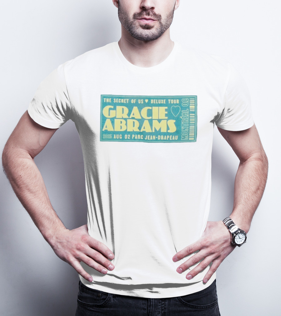 Gracie Abrams The Secret Of Us Deluxe Tour Montreal QC August 02 Parc Jean Drapeau 2025 T-Shirt