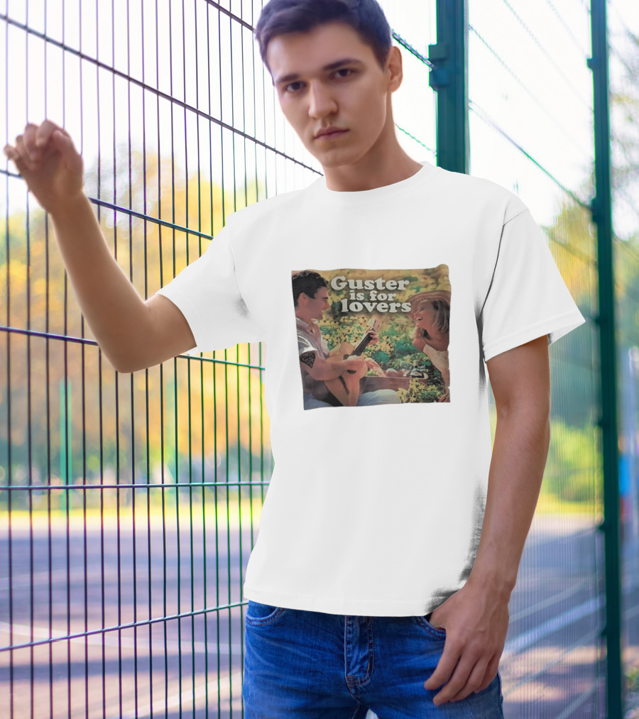 Guster Is For Lovers Romantic Picnic Scene With Guitar And Smiling Couple T-Shirt