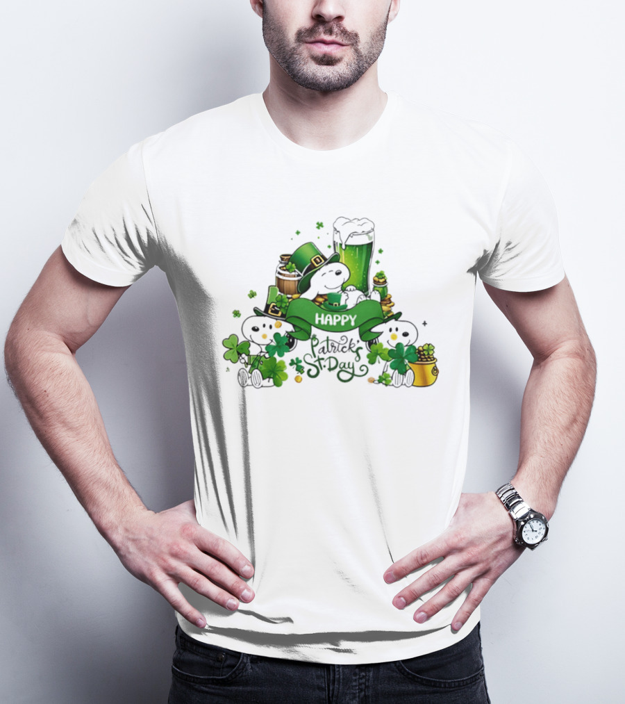 Snoopy St Patrick's Day Peanuts Shamrock Happy T-Shirt