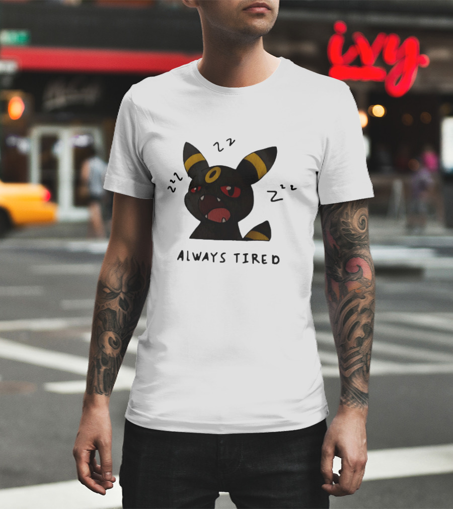 Umbreon Always Tired With ZZZs And Open Mouth Pokémon T-Shirt