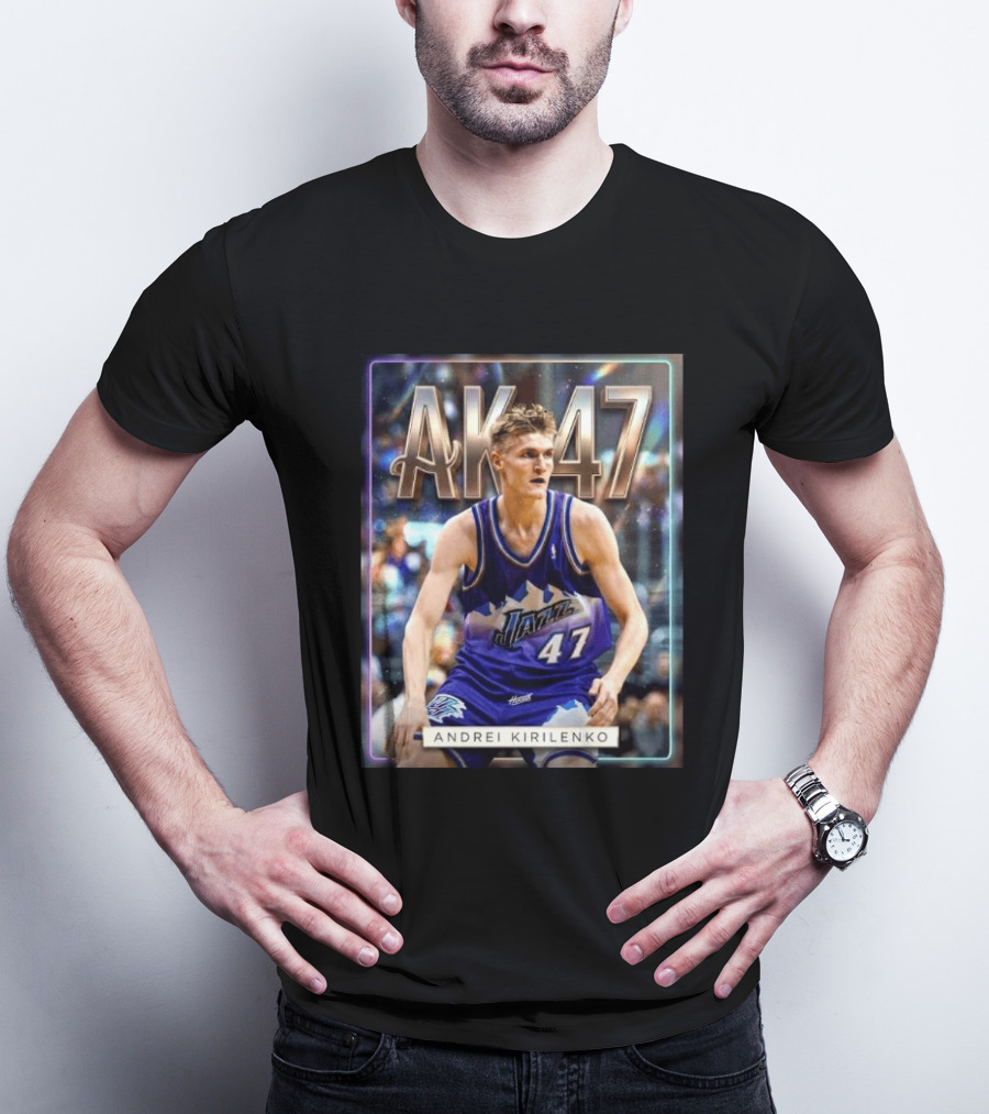 AK 47 Andrei Kirilenko Utah Jazz NBA Basketball Legends T-Shirt
