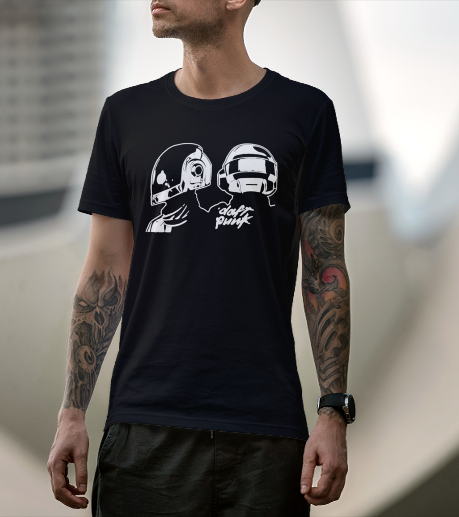 Daft Punk Helmet Duo Electronic Music Guy Manuel De Homem Christo T-Shirt