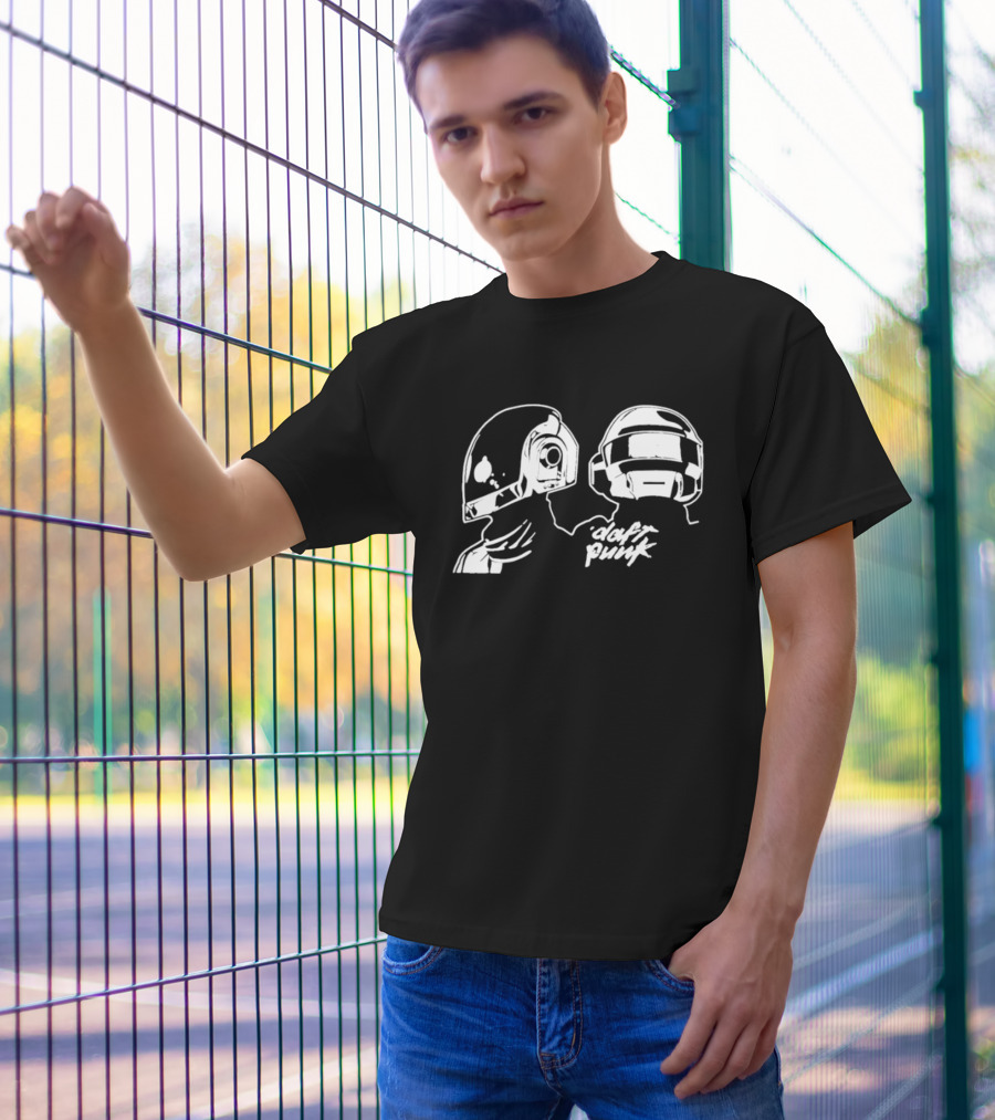 Daft Punk Helmet Duo Electronic Music Guy Manuel De Homem Christo T-Shirt