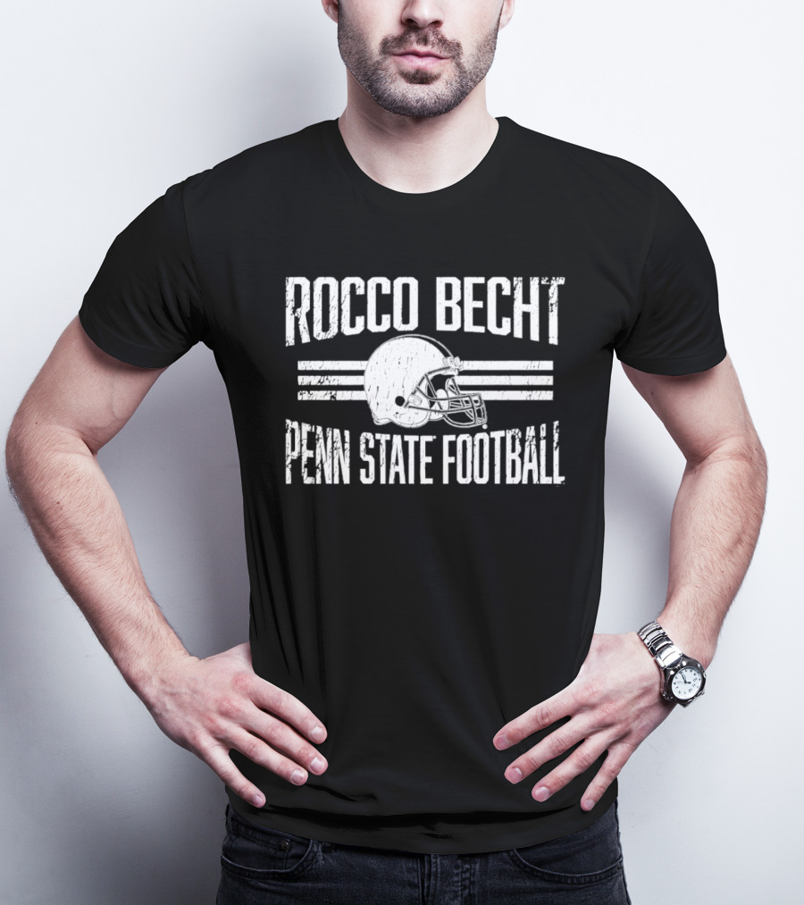 Rocco Becht Penn State Football Distressed Helmet T-Shirt
