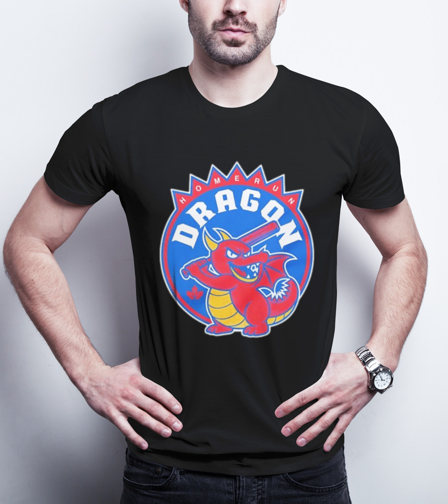 Homerun Dragon Toronto Blue Jays Batter With Red Bat And Maple Leaf T-Shirt
