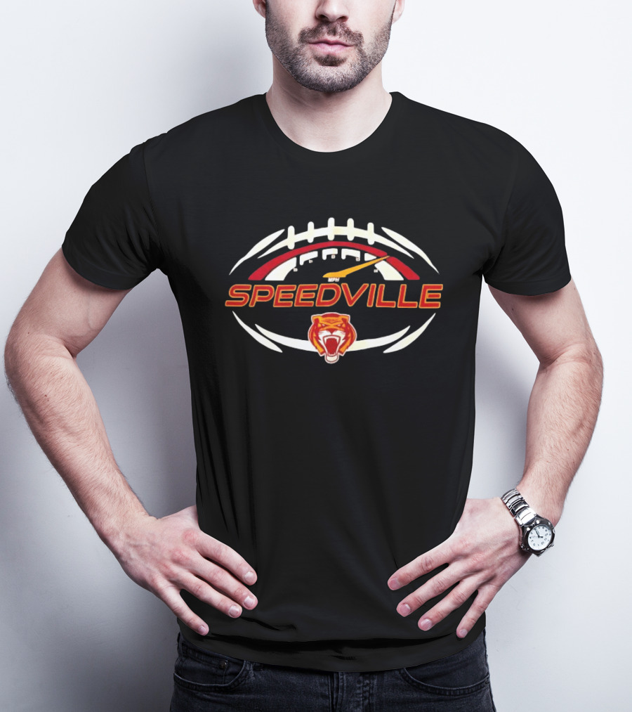 Speedville Tiger Speedometer Football Performance Training Icon Sports T-Shirt