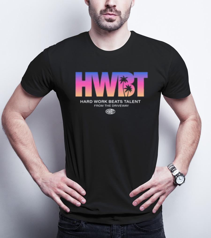 Hwbt Store Miami Sunset Hard Work Beats Talent Oversized T-Shirt