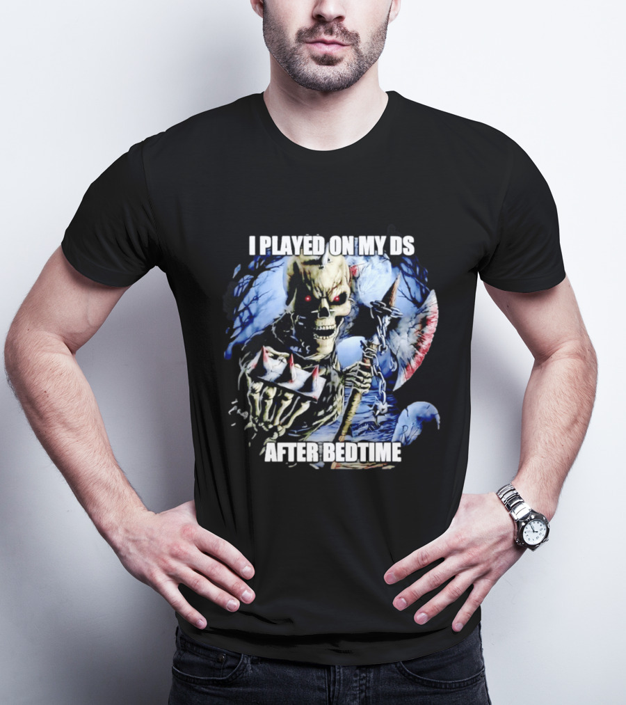 I Played On My DS After Bedtime Skeleton Gaming Humor T-Shirt