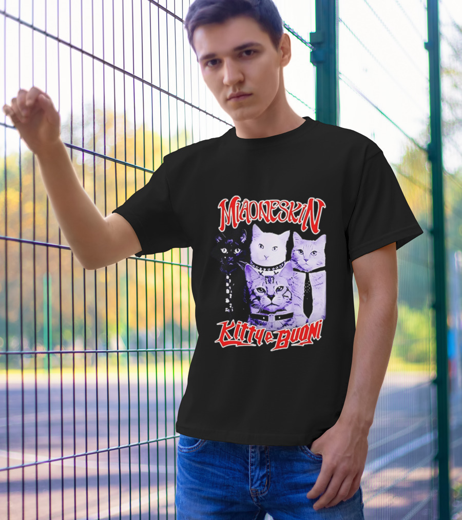 Miaoneskin Kitty E Buoni Maneskin Cats Band T-Shirt