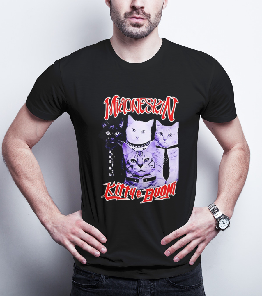 Miaoneskin Kitty E Buoni Maneskin Cats Band T-Shirt