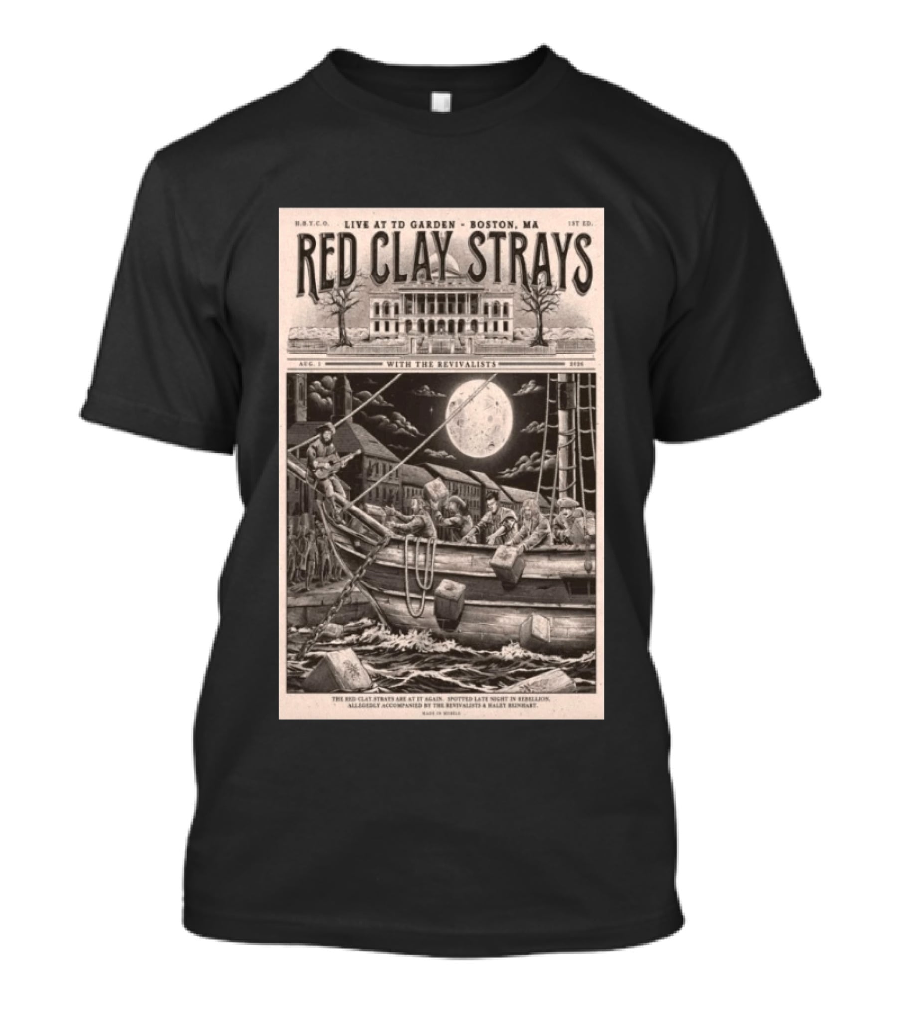 Red Clay Strays August 1 2026 TD Garden Live Boston MA With The Revivalists T-Shirt