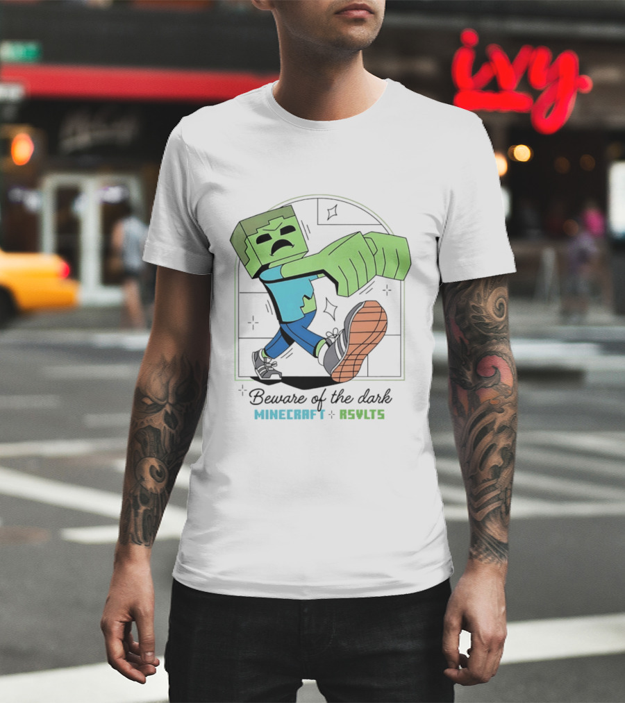 Beware Of The Dark Zombie Minecraft RSVLTS Gaming T-Shirt