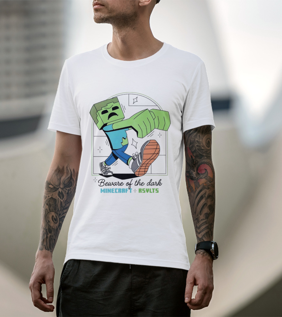 Beware Of The Dark Zombie Minecraft RSVLTS Gaming T-Shirt