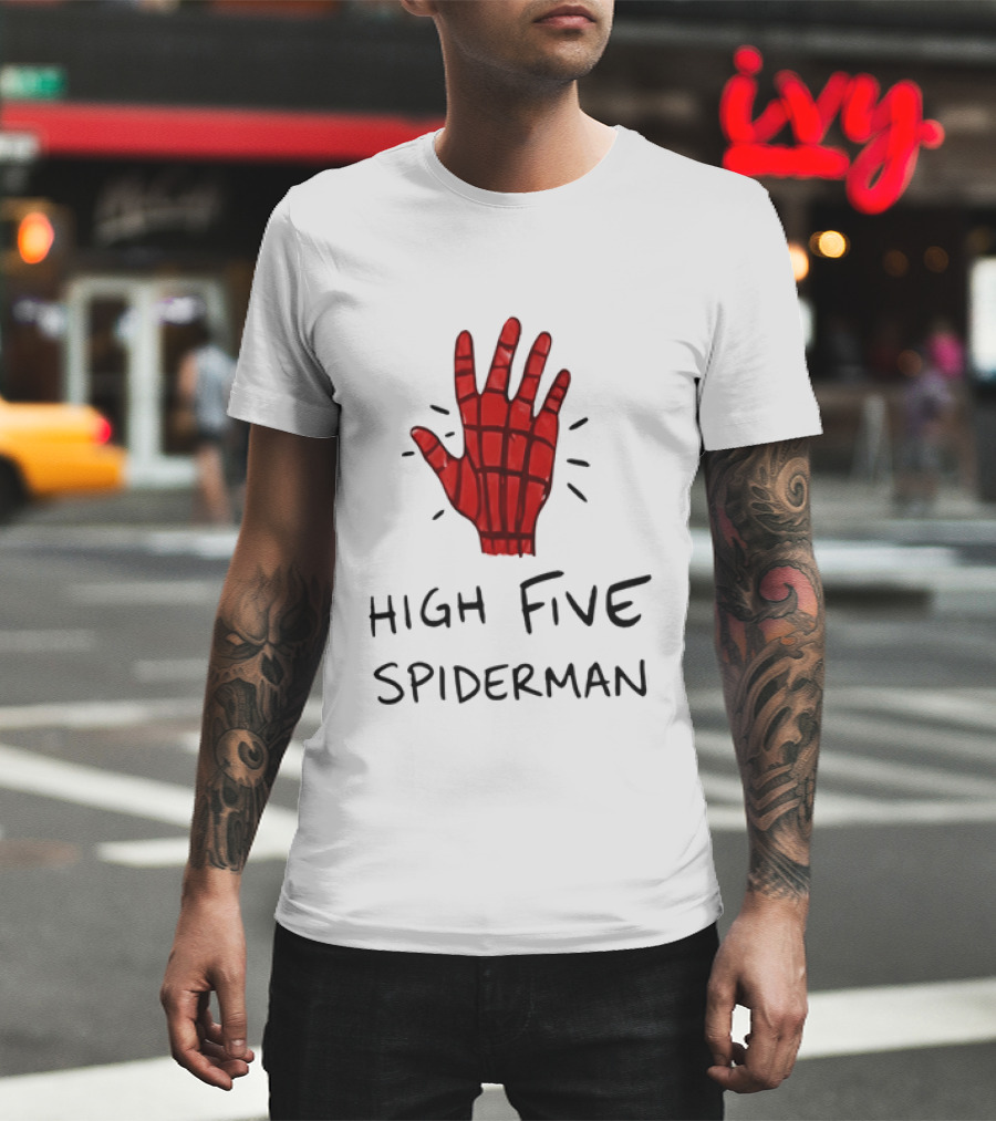High Five Spiderman Marvel Superhero Comic Book T-Shirt