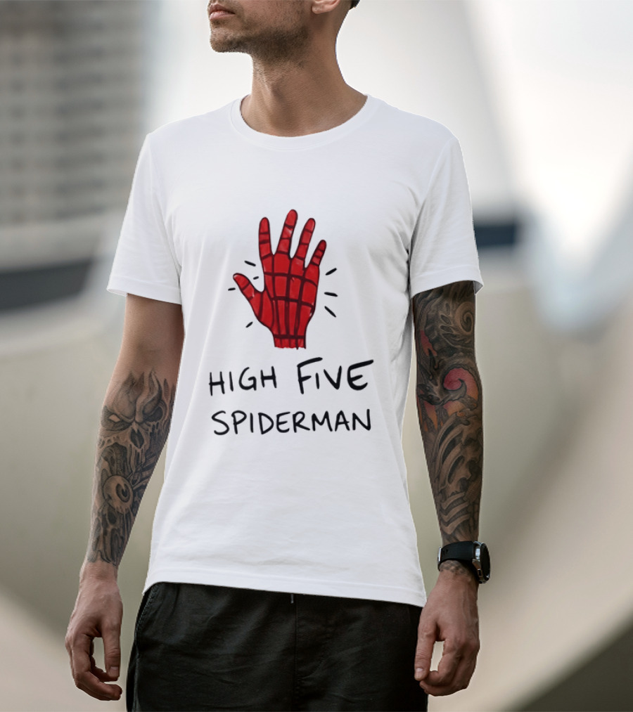 High Five Spiderman Marvel Superhero Comic Book T-Shirt