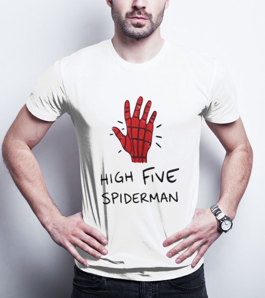 High Five Spiderman Marvel Superhero Comic Book T-Shirt