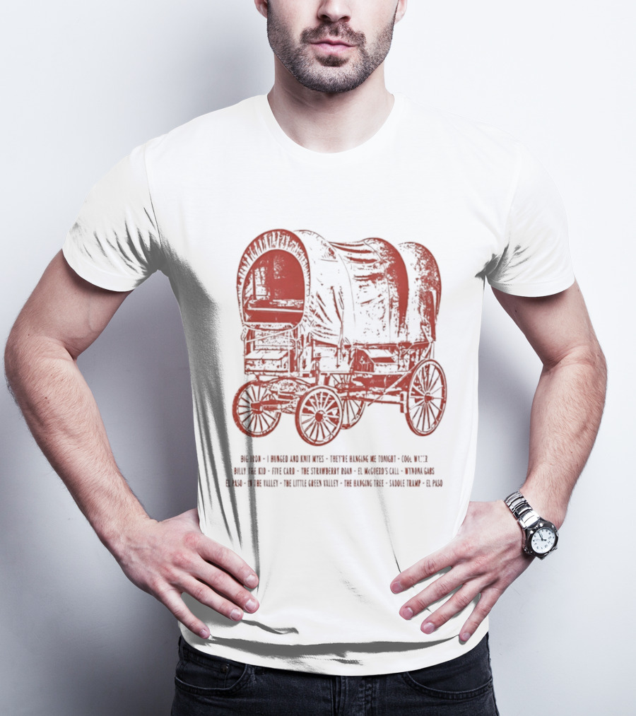 Marty Robbins Big Iron El Paso Western Songs Covered Wagon T-Shirt