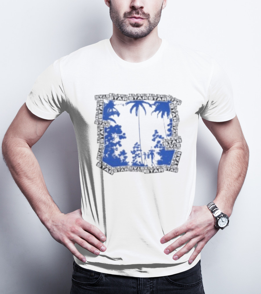 Televisi Star Catalog Store Paradise Blue White Palms T-Shirt