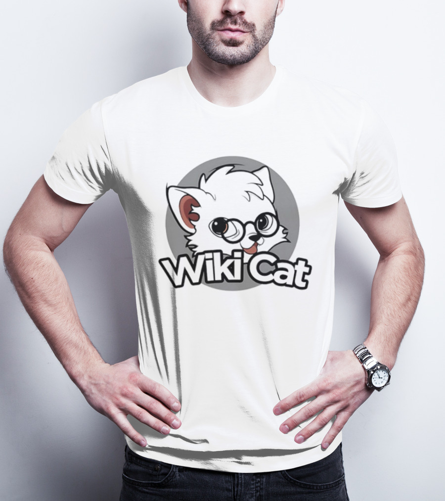 Wiki Cat Feline Character With Glasses T-Shirt