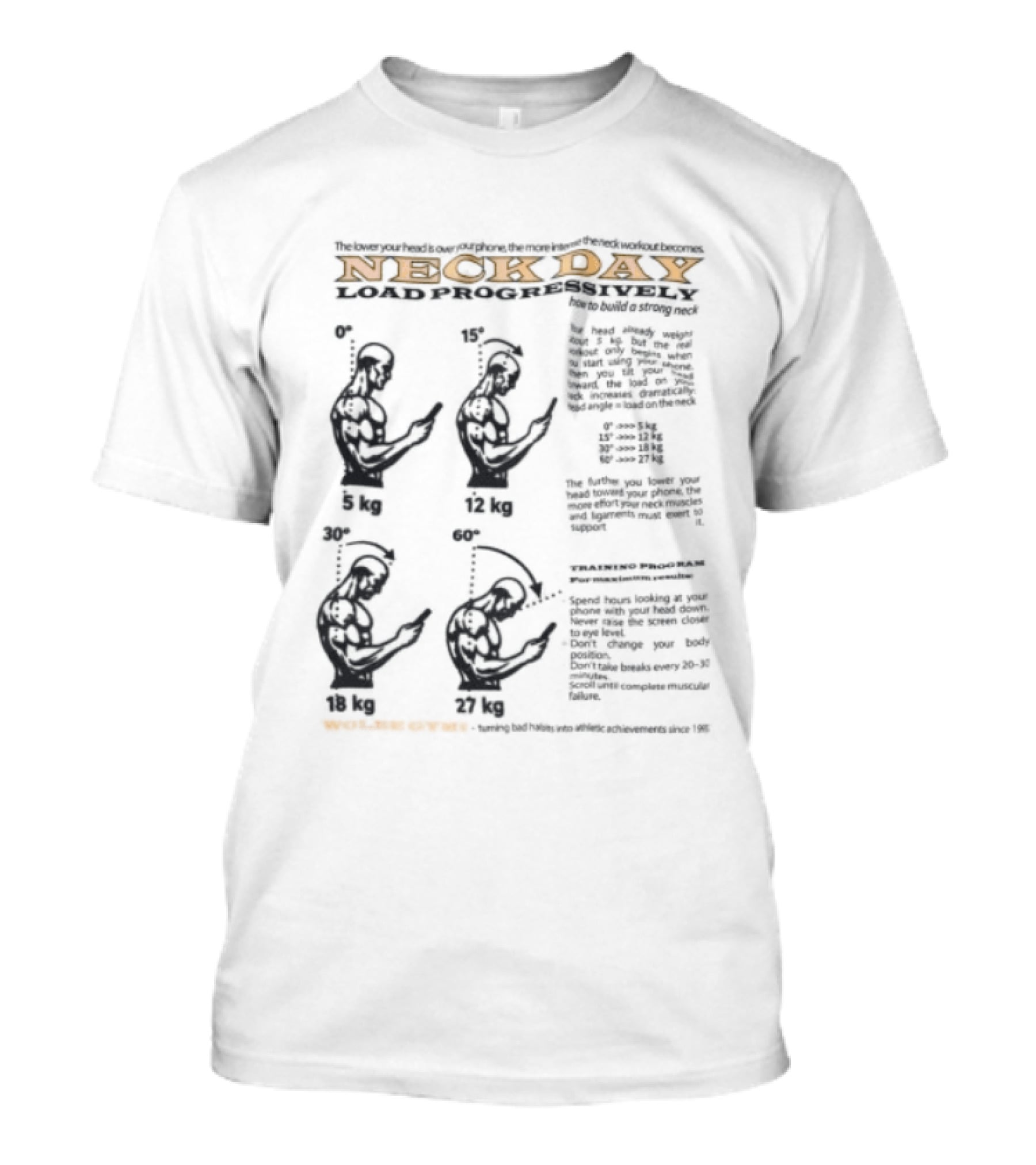 Wolee Store Neck Day Classic Gym Exercises T-Shirt