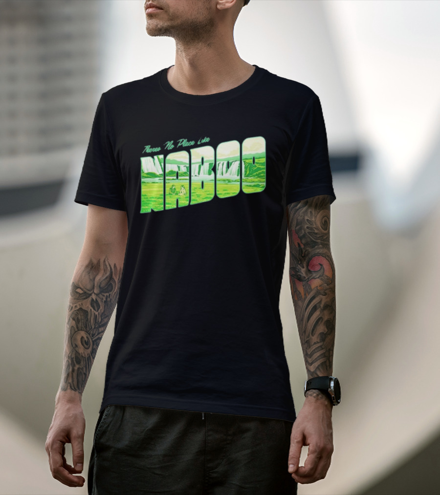 Anakin Skywalker Padme Amidala Star Wars There Is No Place Like Naboo Scenic Waterfalls T-Shirt