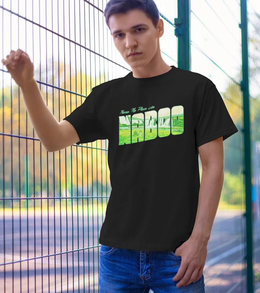 Anakin Skywalker Padme Amidala Star Wars There Is No Place Like Naboo Scenic Waterfalls T-Shirt