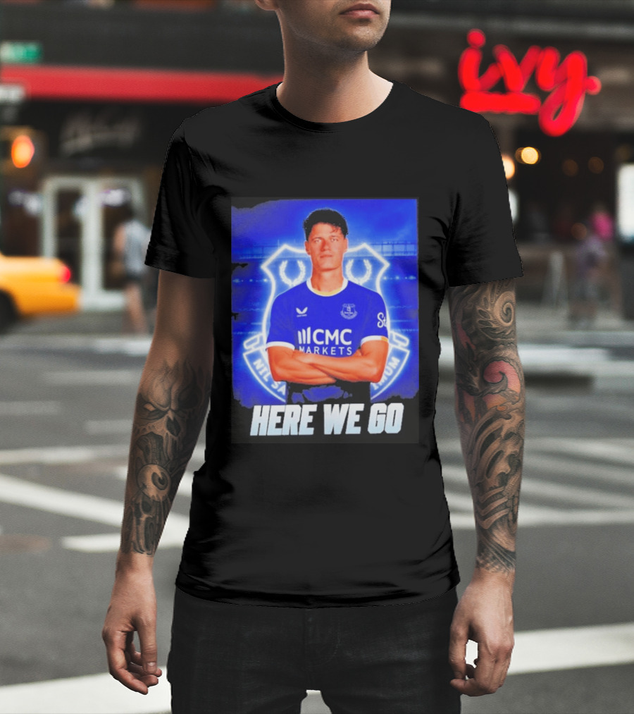 Christian Norgaard Everton Transfer Announcement Here We Go T-Shirt