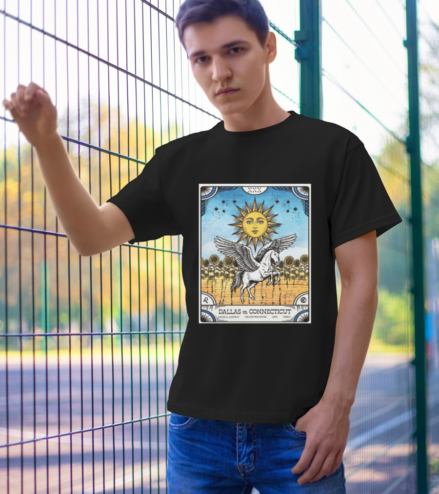 Dallas Vs Connecticut August 2 6pm CT College Park Center ESPN Disney Sunflower Pegasus Sun T-Shirt
