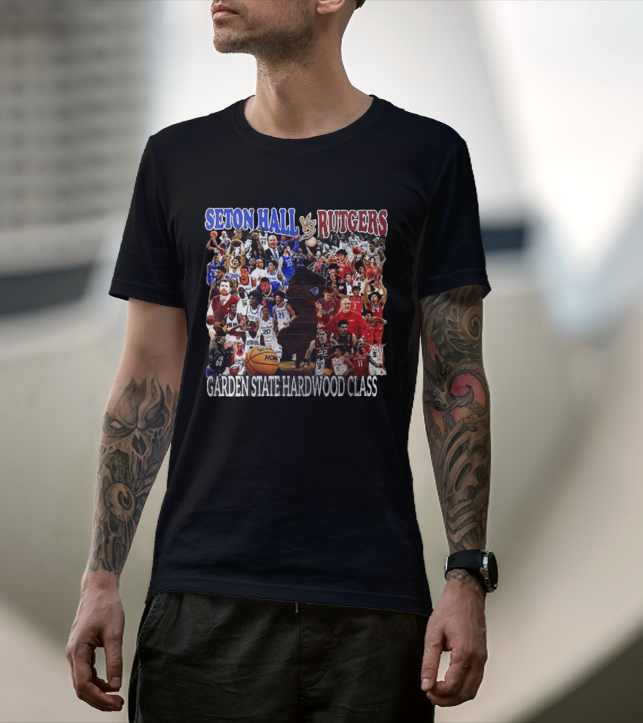 Seton Hall Vs Rutgers Garden State Hardwood Classic Basketball Showdown T-Shirt