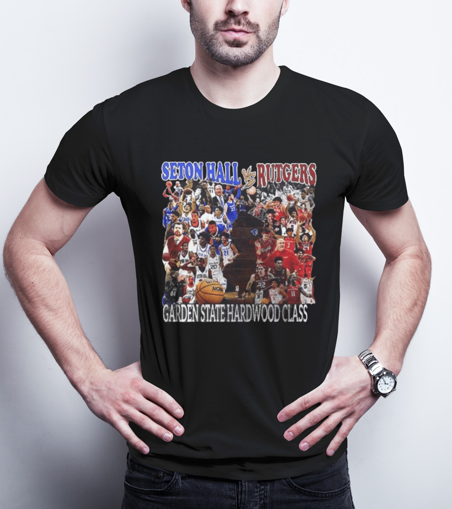 Seton Hall Vs Rutgers Garden State Hardwood Classic Basketball Showdown T-Shirt
