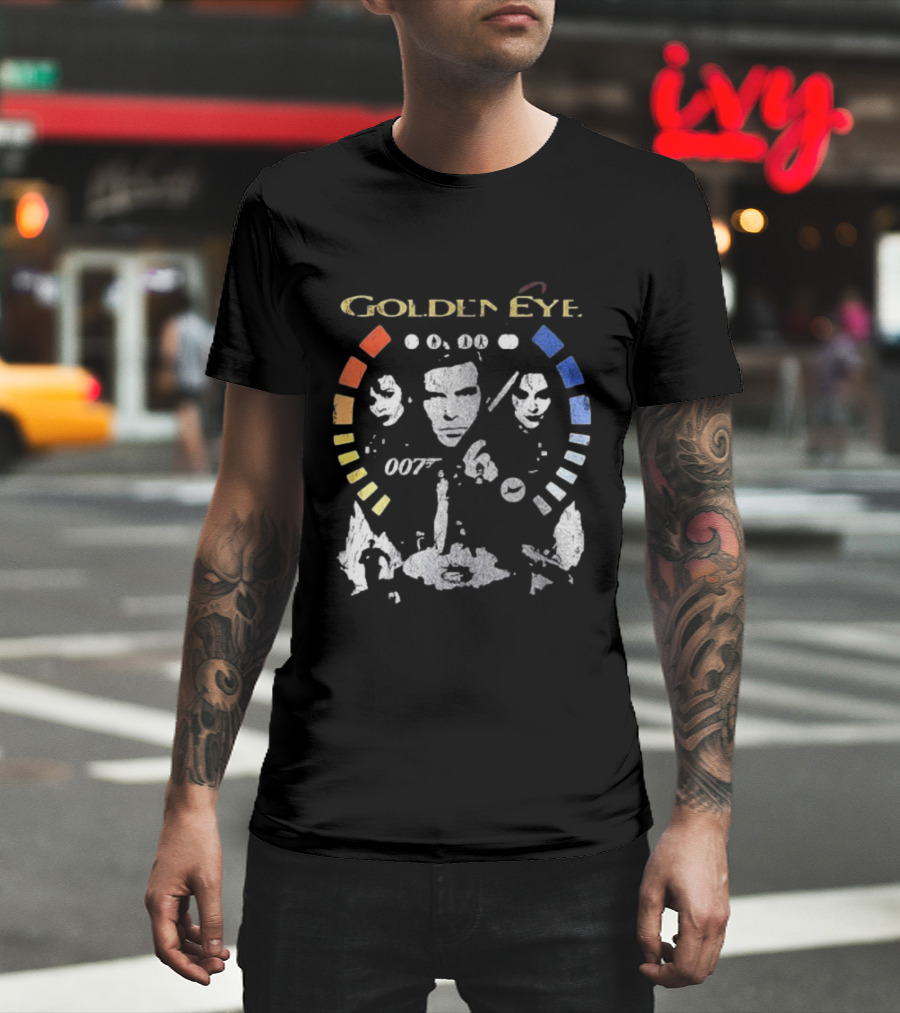 GoldenEye 007 James Bond Faces And Color Blocks T-Shirt