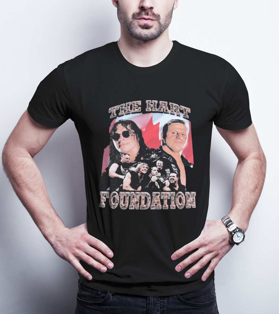 The Hart Foundation 1997 Wrestling Team Canada Flag T-Shirt