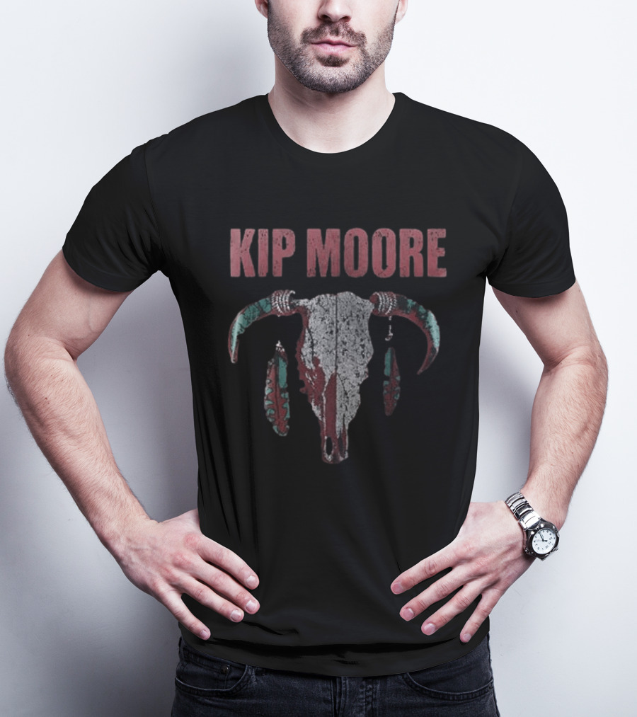 Kip Moore Rustic Bull Skull Tour Merch T-Shirt